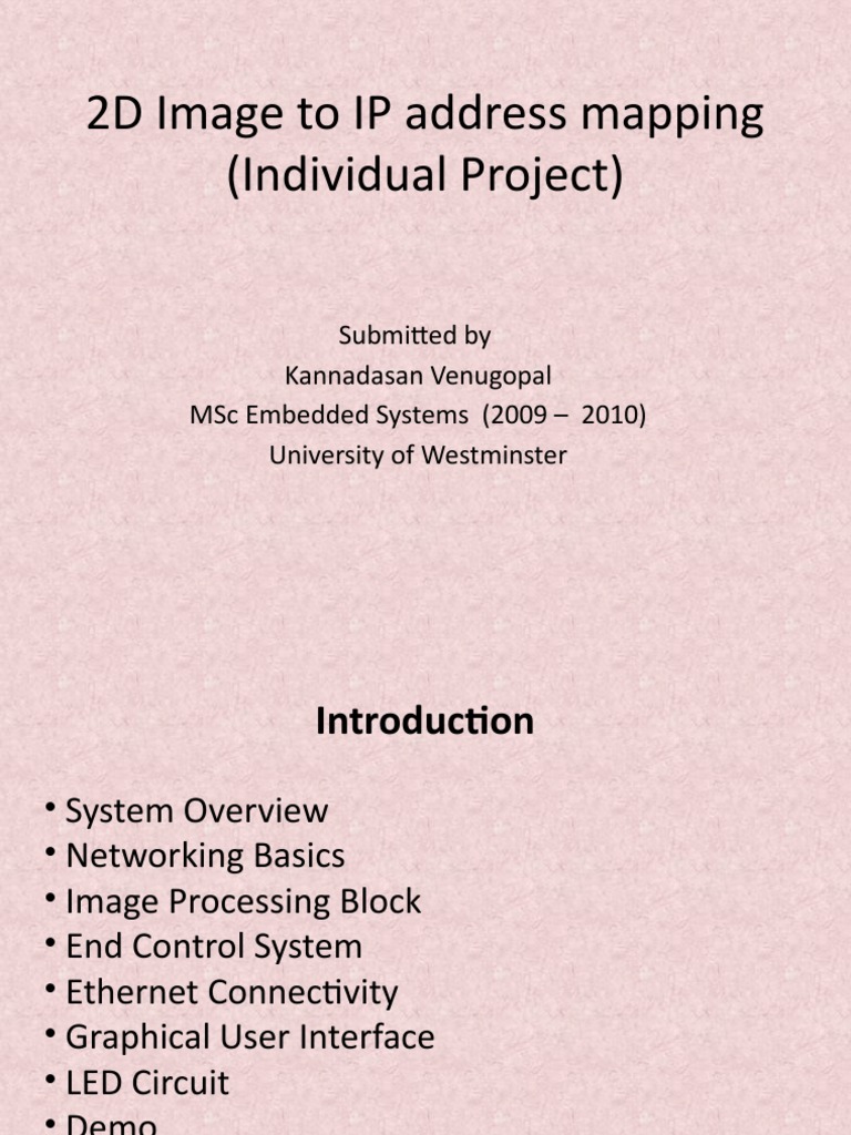 2D Image To IP Address Mapping (Individual Project) | PDF