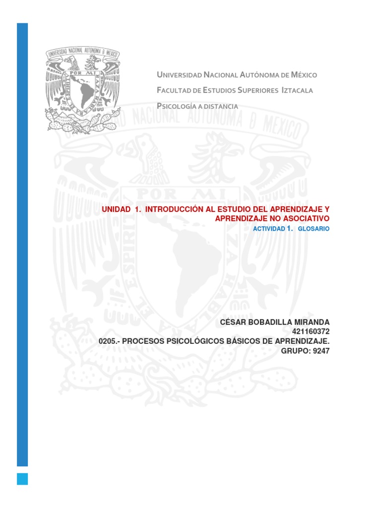 Glosario Act.1 | PDF | Aprendizaje | Memoria
