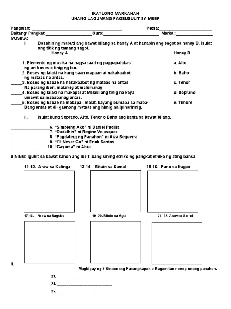 3rd Grading (Msep) Summative Test | PDF