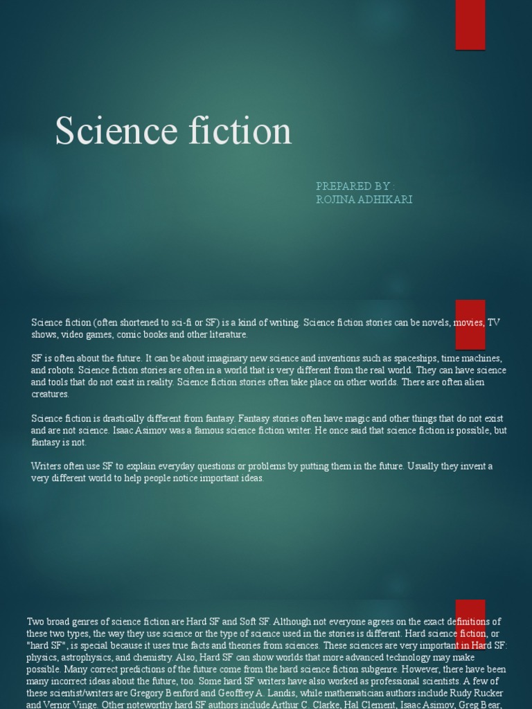 Science Fiction: Prepared By: Rojina Adhikari | PDF | Science Fiction ...