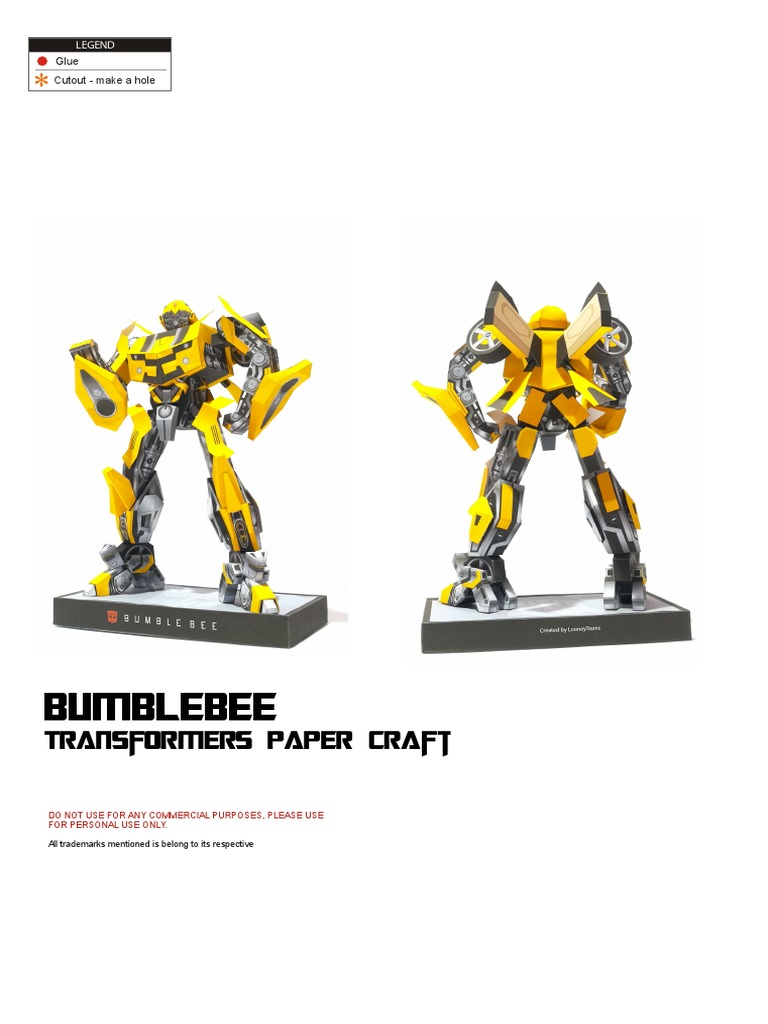 Bumblebee Transformers Papercraft Template | PDF