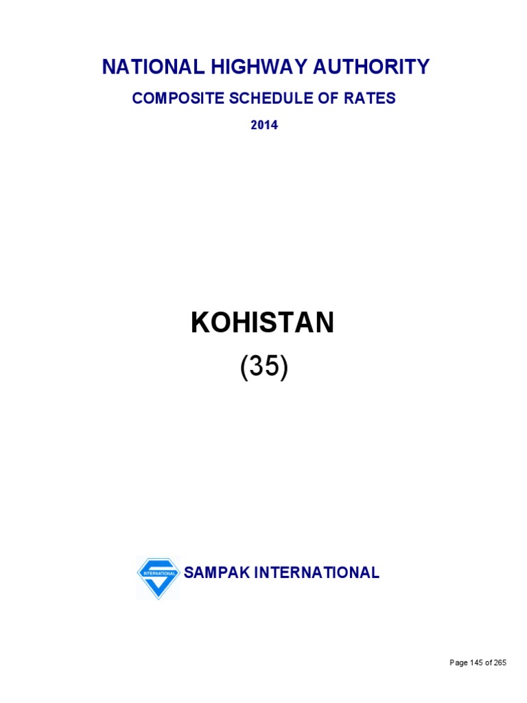 CSR-2014 Kohistan KPK | PDF | Road Surface | Masonry
