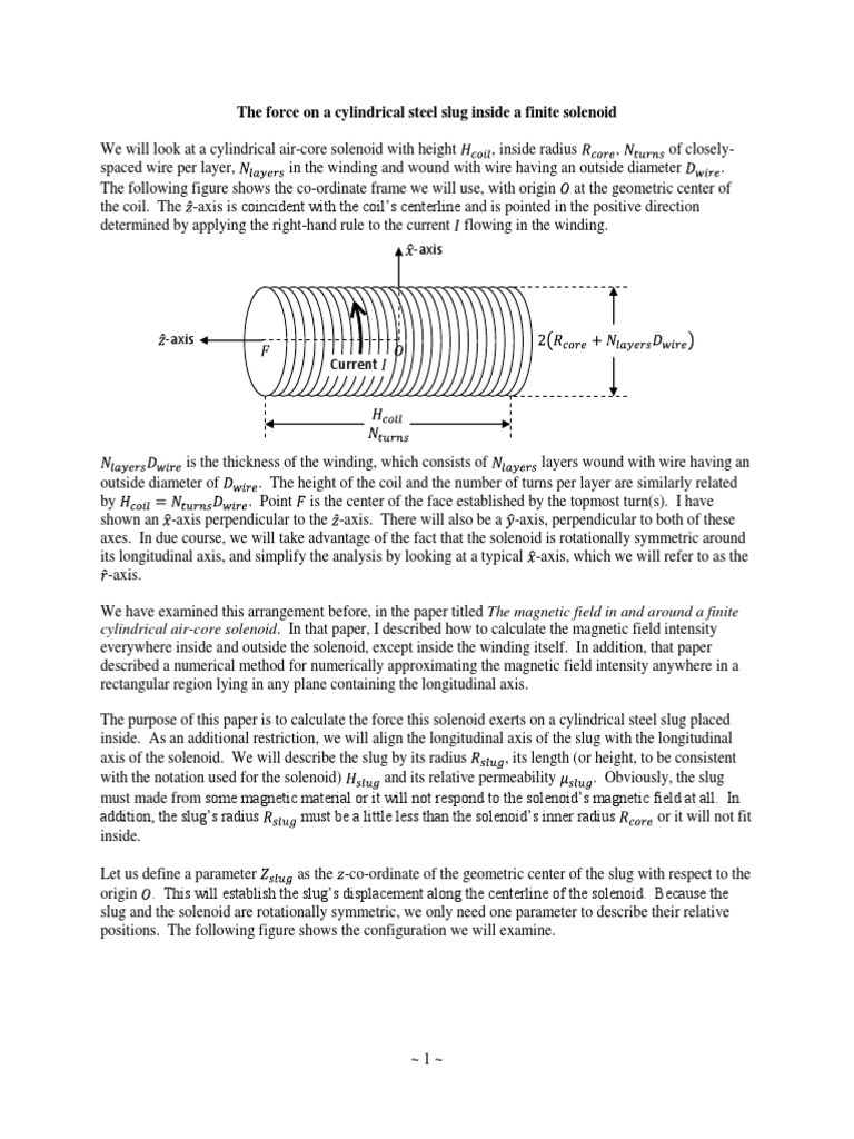 Force on Steel Slug in Solenoid | PDF | Magnetic Field | Force