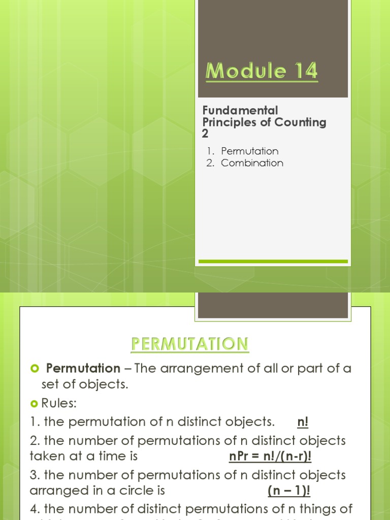 DISCRETE MATH MODULE 14 Permutation Combination | PDF | Mathematics ...