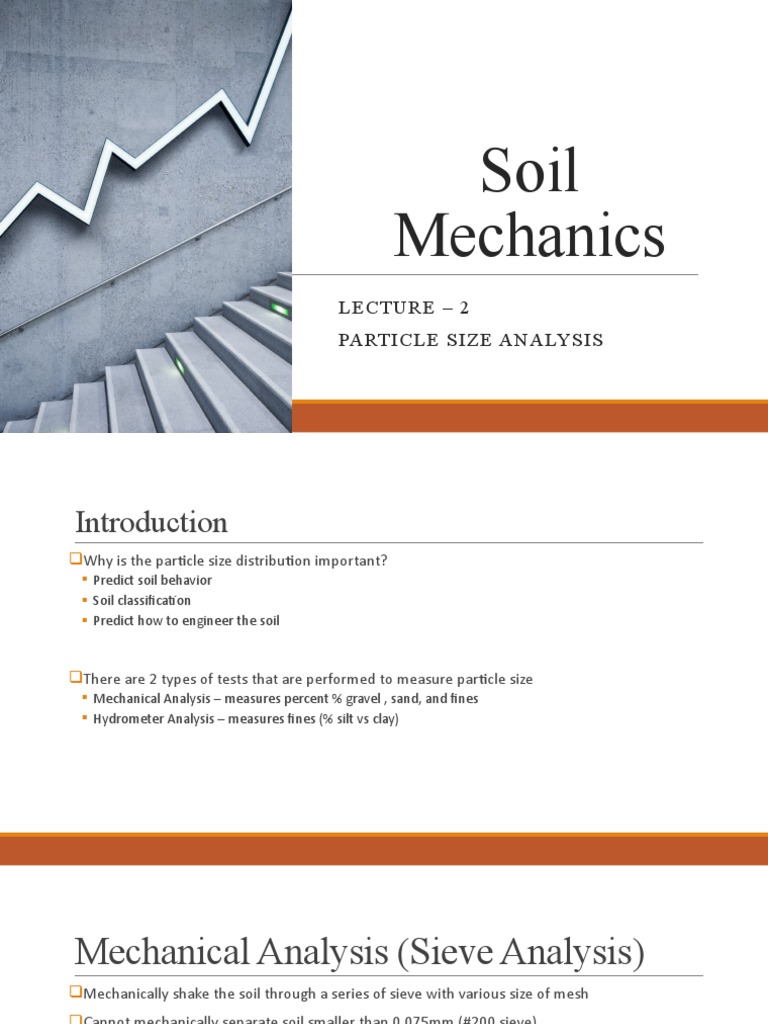 Soil Mechanics: Lecture - 2 Particle Size Analysis | PDF | Particle Size Distribution | Applied ...
