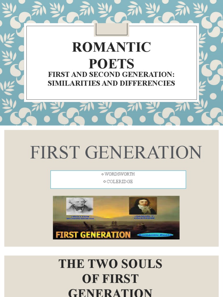 Romantic Poets, First and Second Generation | PDF | Romanticism | Poetry