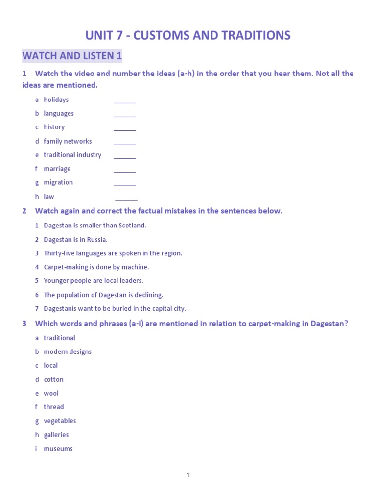 Unit 7 Cultural Diversity | PDF | Wedding | Marriage