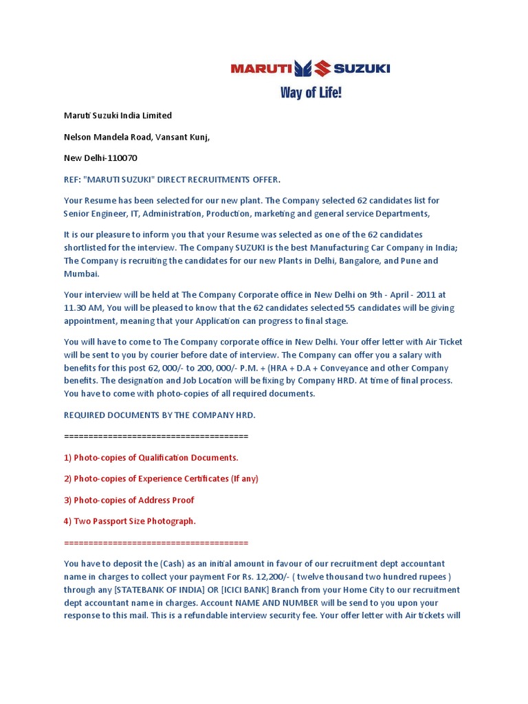 Maruti Suzuki India Limited | PDF | Service Industries