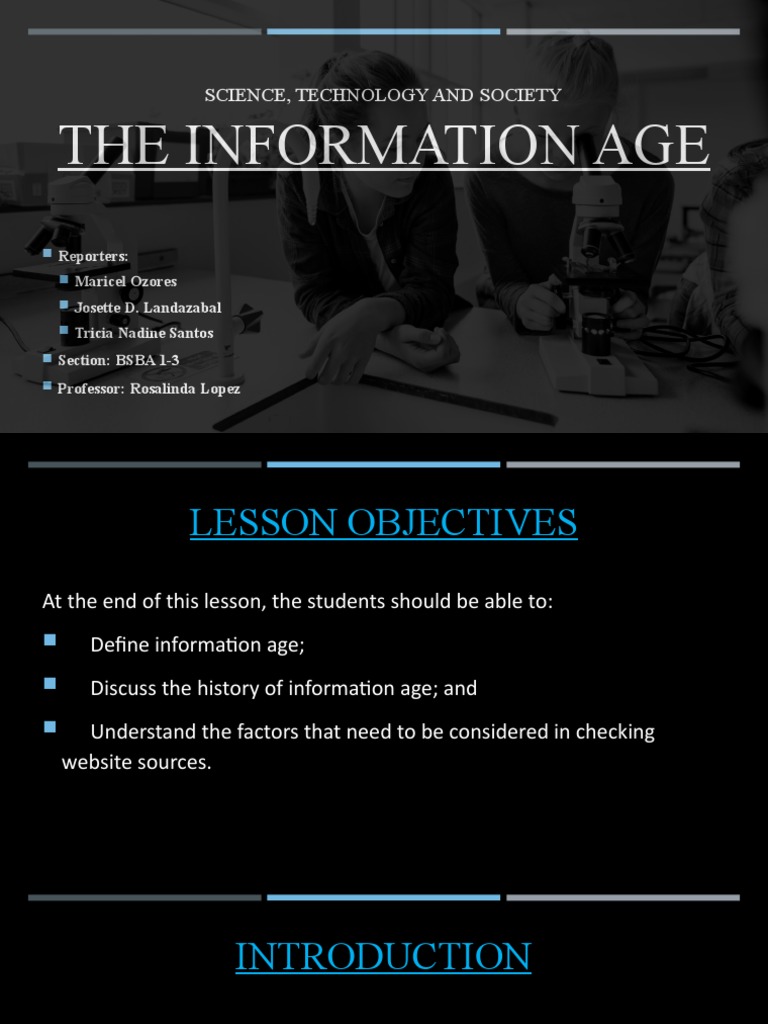 The Information Age PPT - STS Subject | PDF | Bioinformatics | Internet