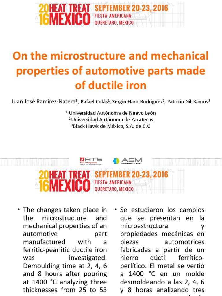 On The Microstructure and Mechanical Properties of Automotive Parts ...