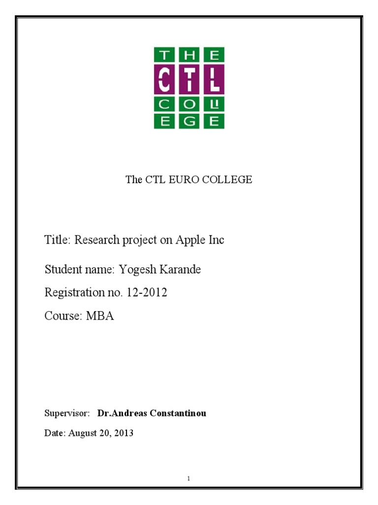 Mba Project Report On Apple | Download Free PDF | Apple Inc. | Mac Os