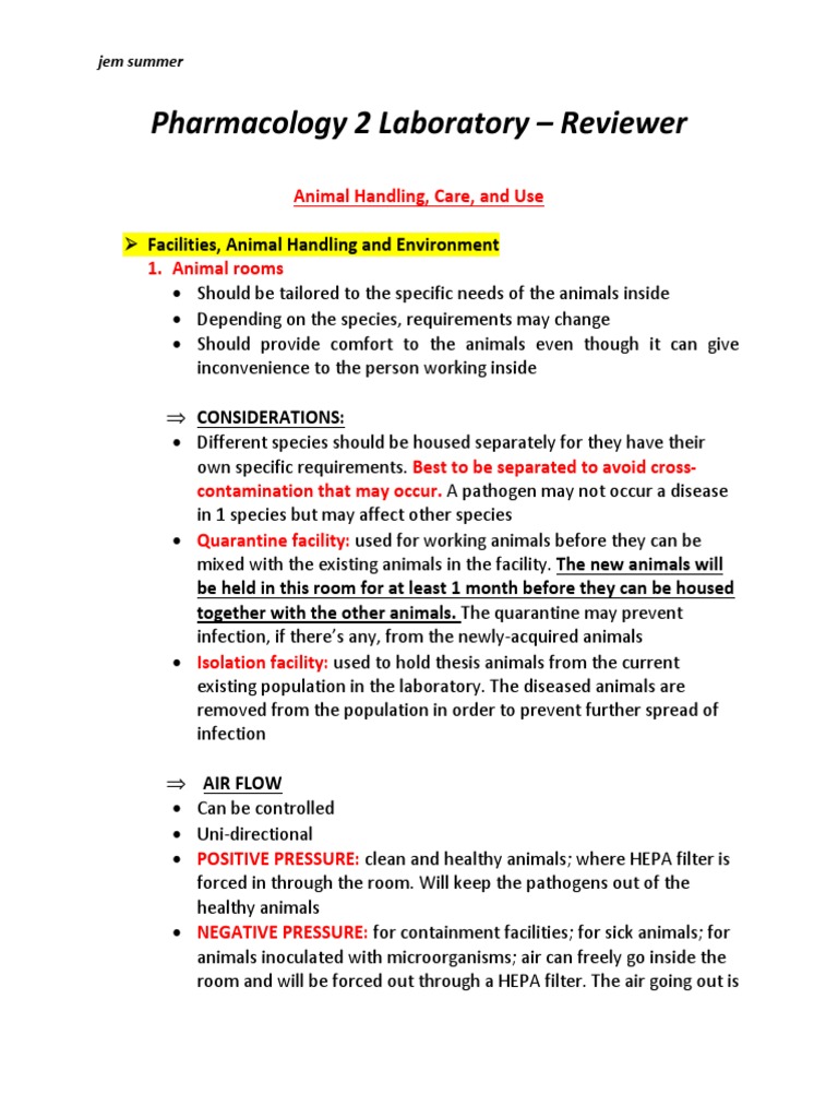 Pharmacology 2 Laboratory - Reviewer | PDF | Anesthesia | Surgery