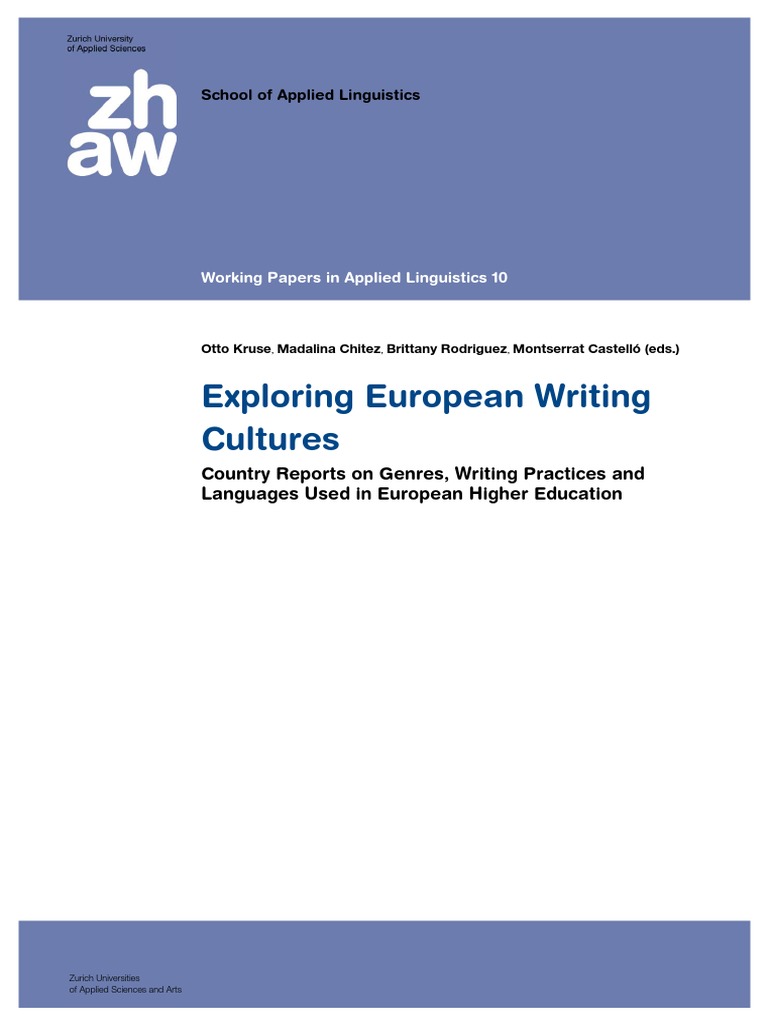 Exploring European Writing Cultures Coun | PDF | Higher Education ...