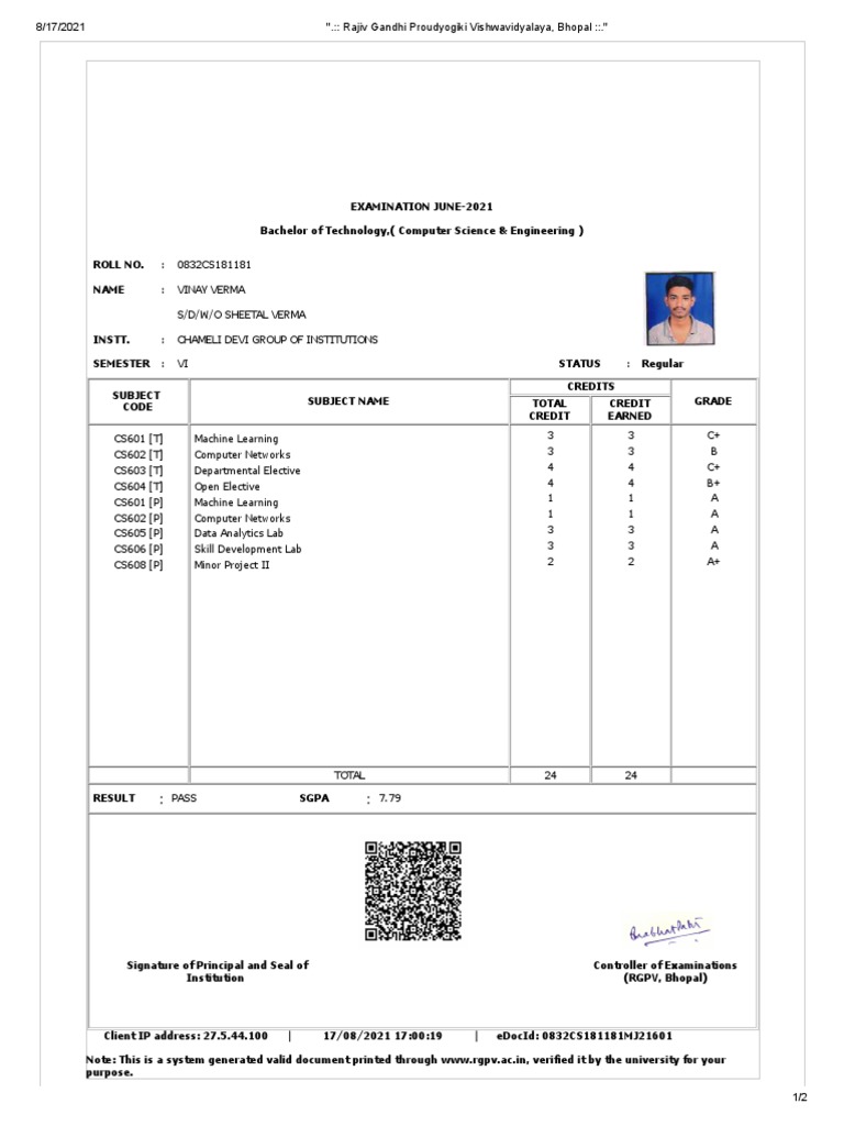 Marksheet 6th | PDF | Computer Science | Computing