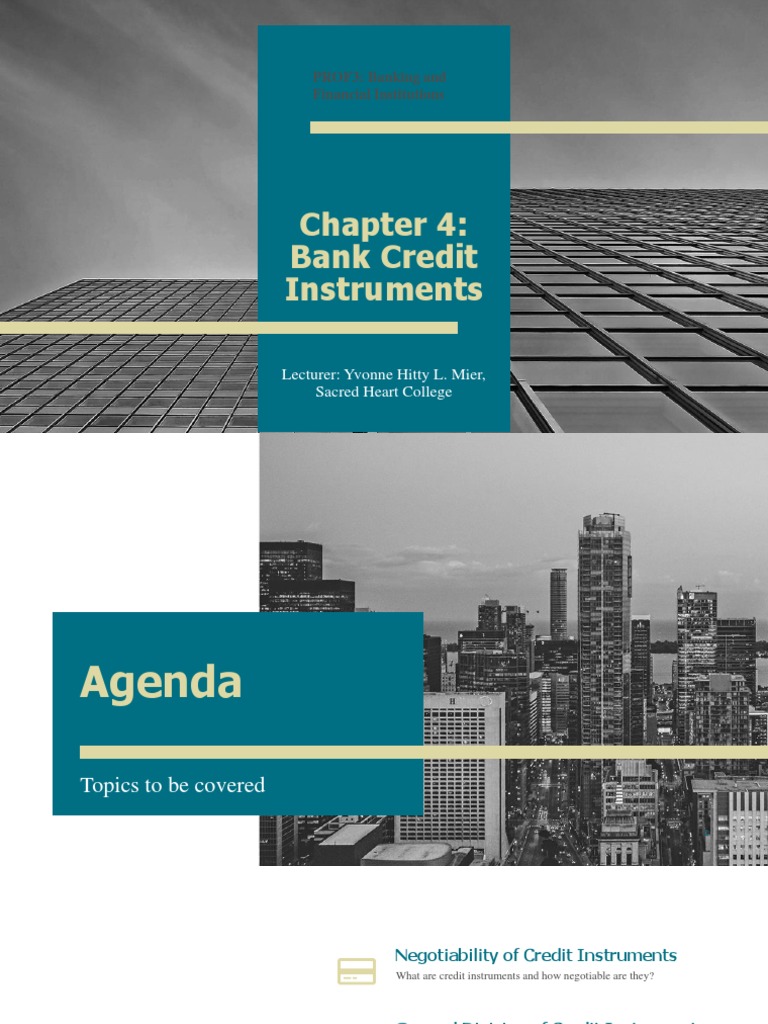 Chapter 4 Bank Credit Instruments | PDF | Negotiable Instrument | Cheque