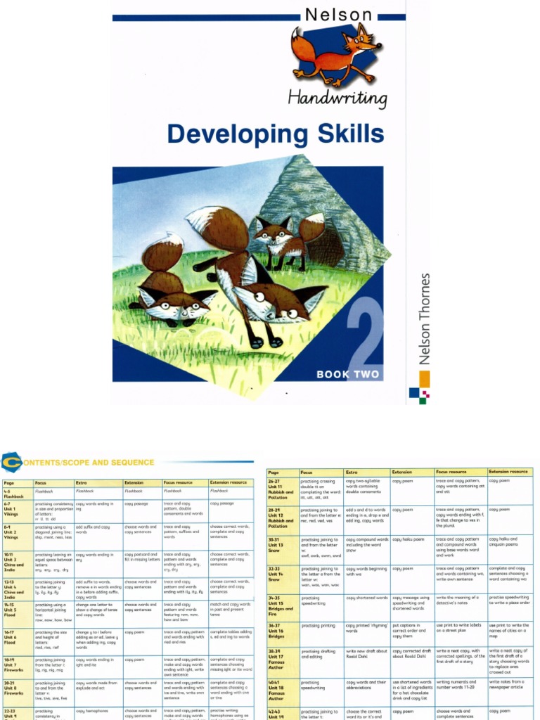 Nelson Handwriting Book 2 Units Overview | PDF