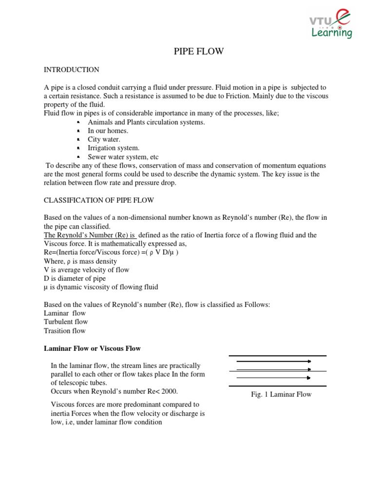 Pipe Flow: Laminar vs Turbulent | PDF | Fluid Dynamics | Laminar Flow