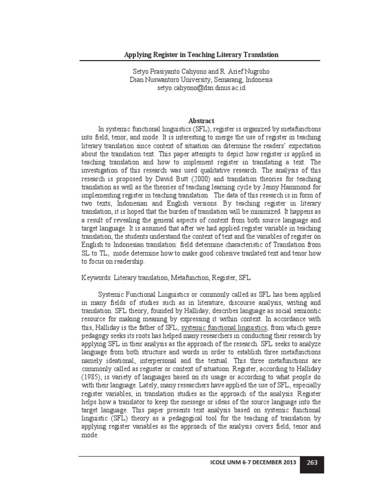 Applying Register in Teaching Literary T | Download Free PDF | Human ...