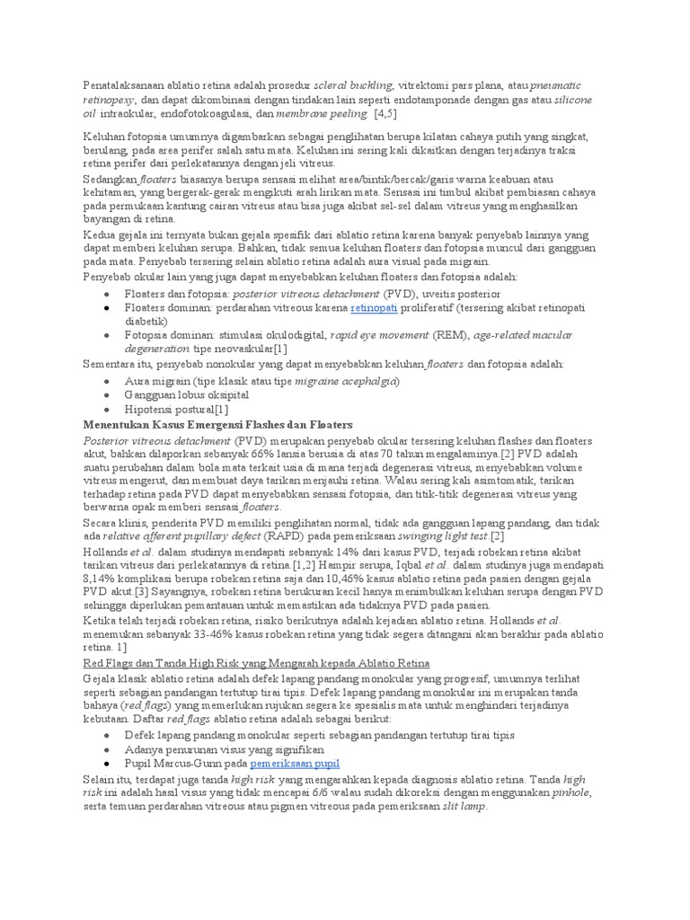 Flashes Vs Floaters | PDF