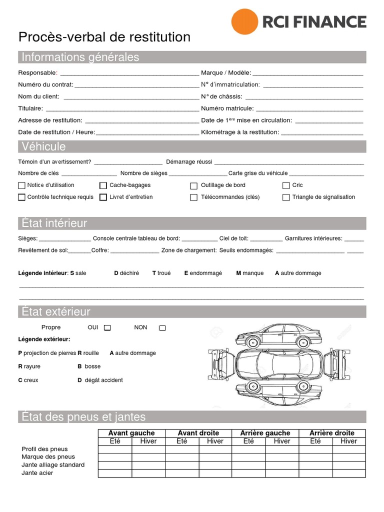 RCI Finance - Procès-Verbal de Restitution - FR | Download Free PDF ...