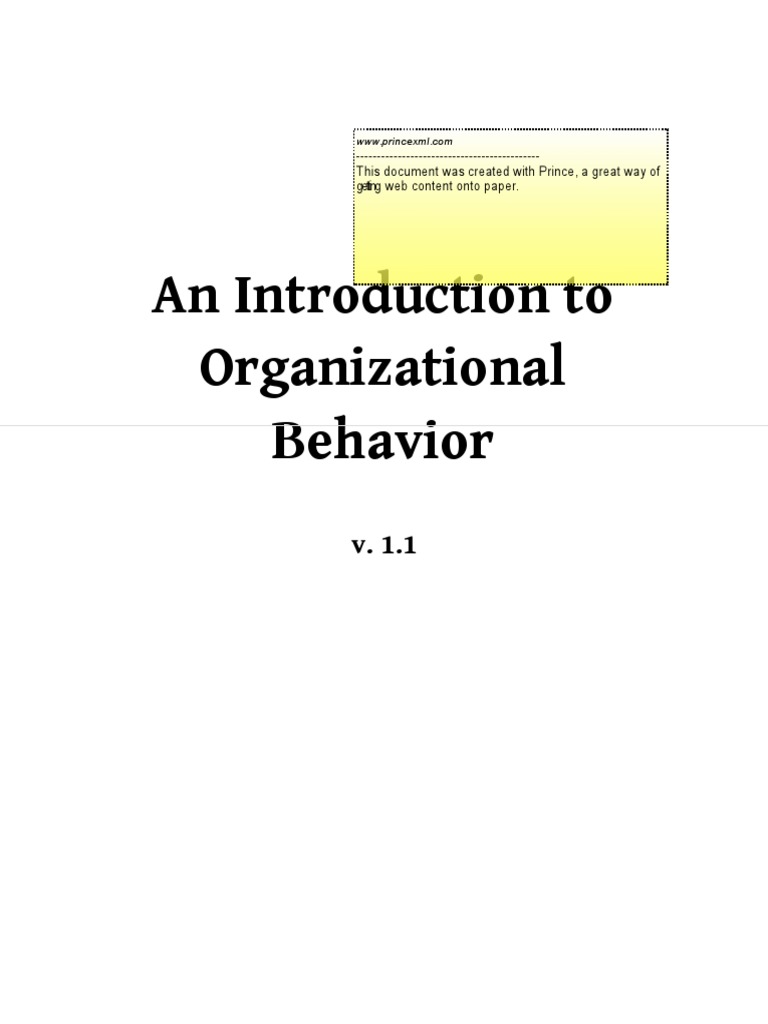 Introduction to Organizational Behavior | PDF | Business | Art