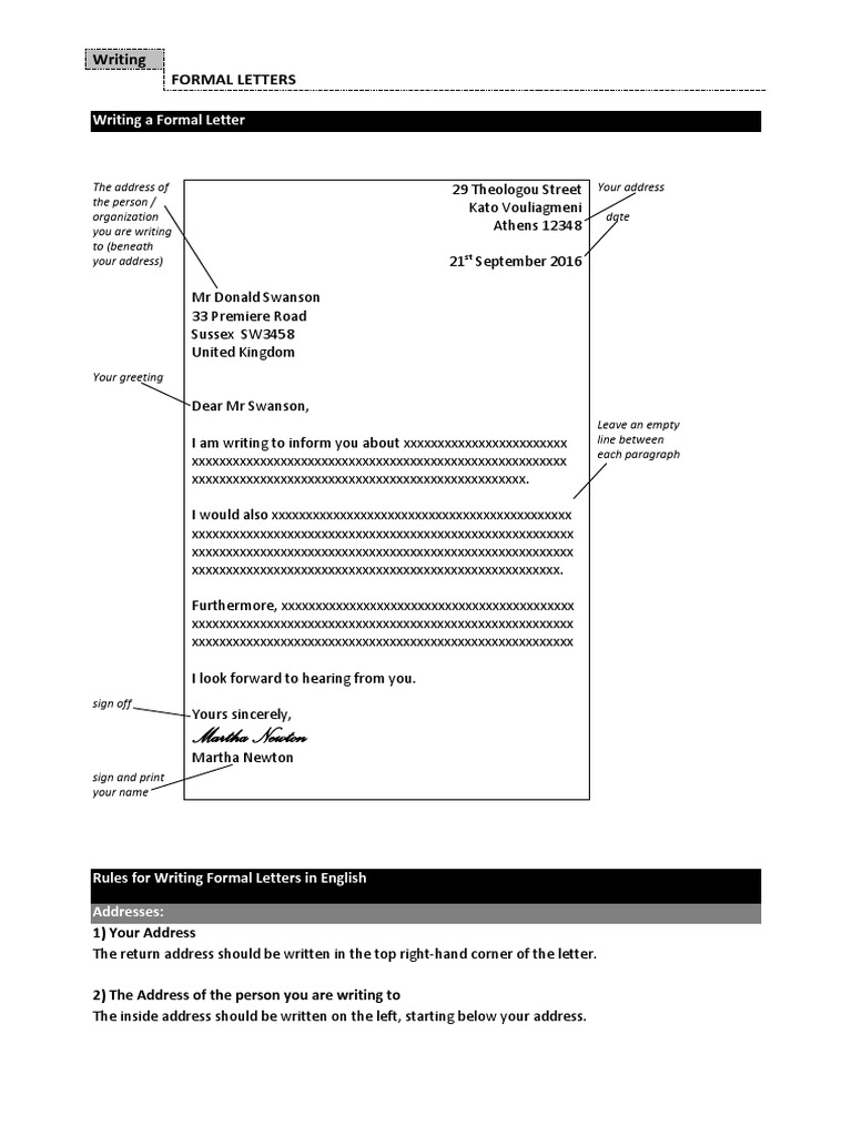 002 - B2 - Writing A Formal Letter | PDF