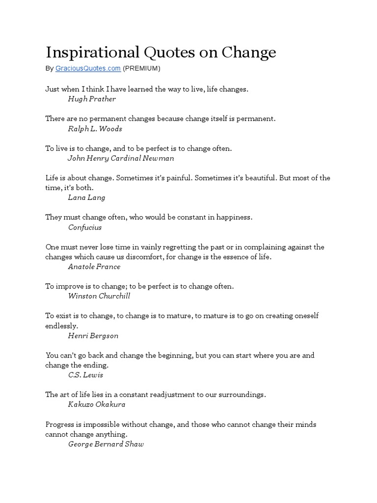 Inspiring Quotes About Change | PDF