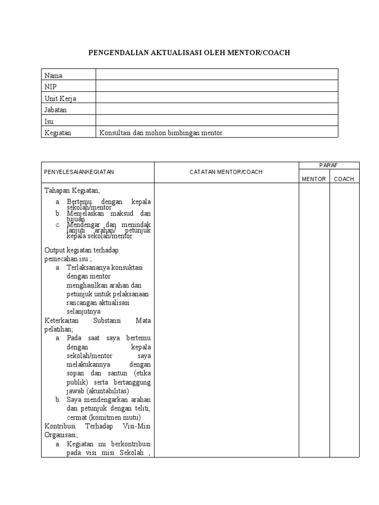 Penilaian Mentor | PDF