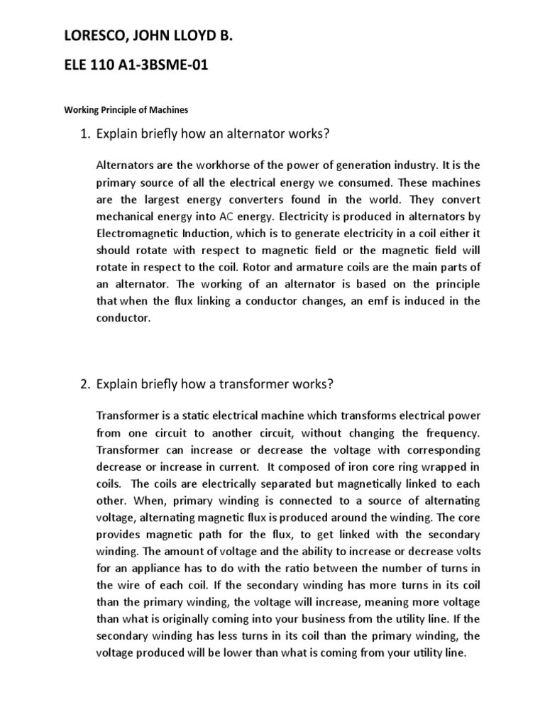 ELE 110 - First Assignment | PDF