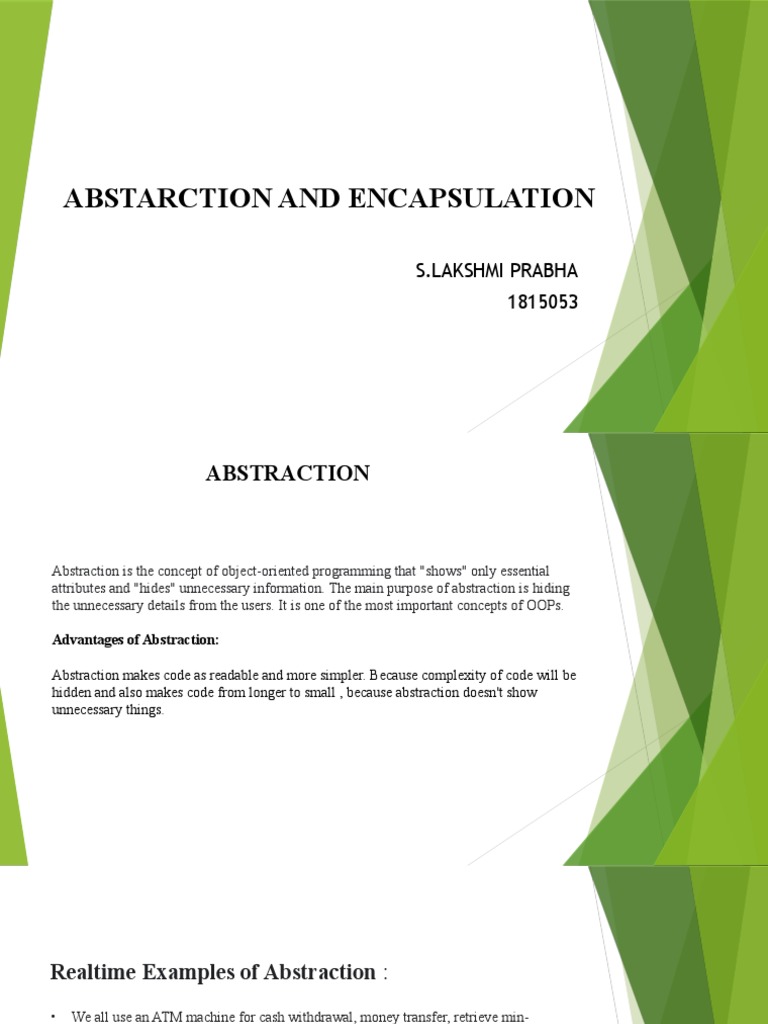 OOP Concepts: Abstraction & Encapsulation | PDF