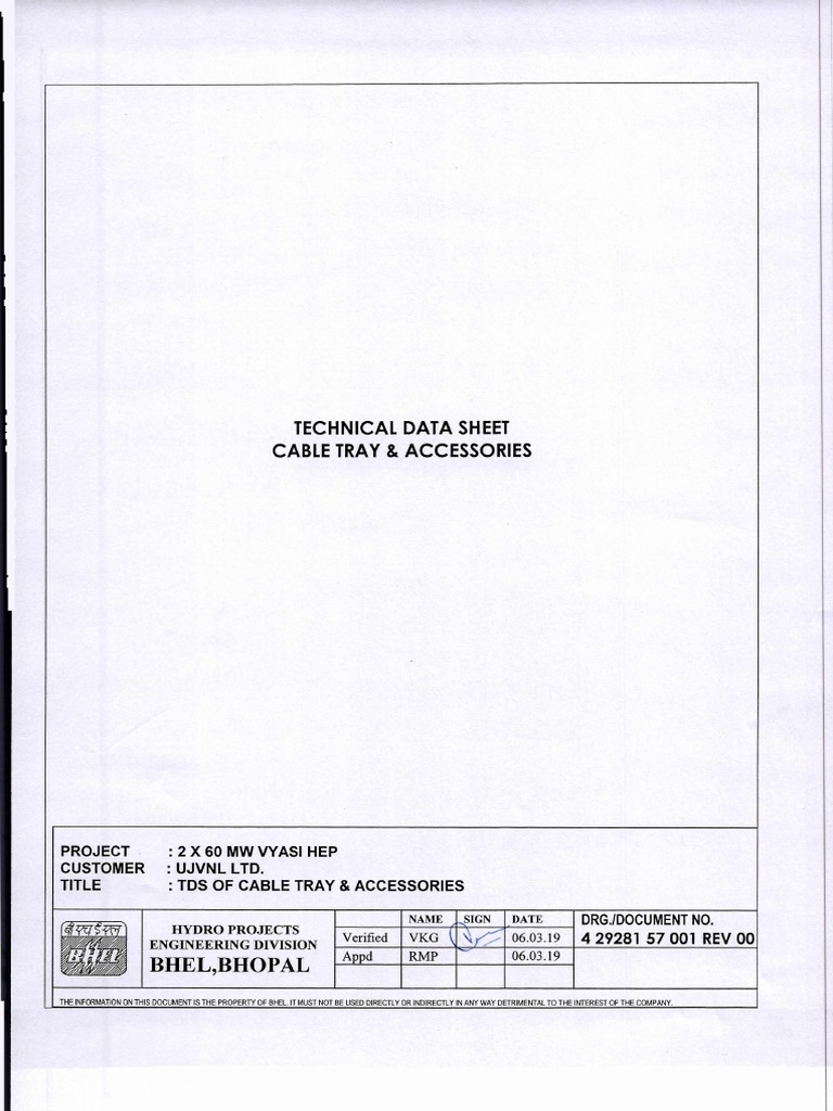 Data Sheet - Cable Tray & Support Accessories | PDF