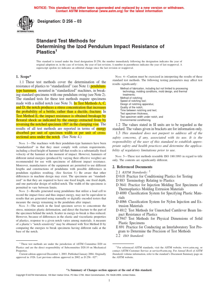 D 256 - Đo Va Đập Composite | PDF | Fracture | Pendulum
