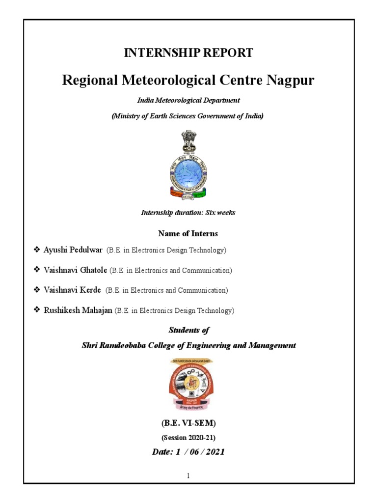 Internship Report RMC | PDF | Numerical Weather Prediction | Electromagnetic Radiation