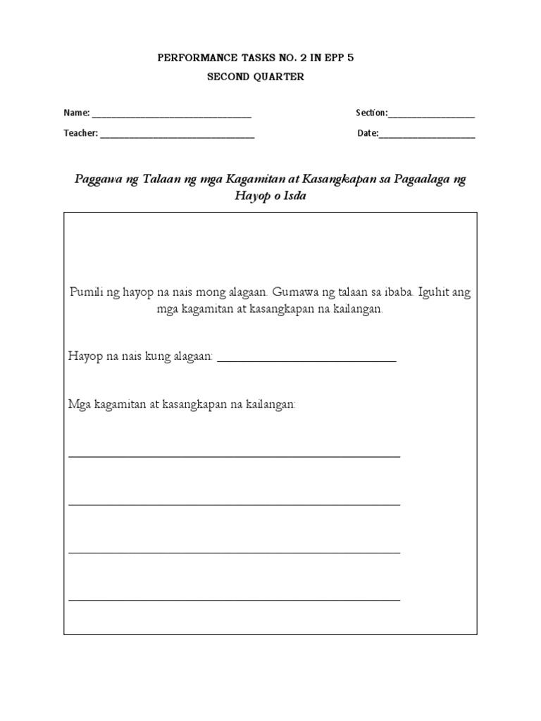 EPP Performance Task No. 2 - Q2 - 1.3.2021 | PDF