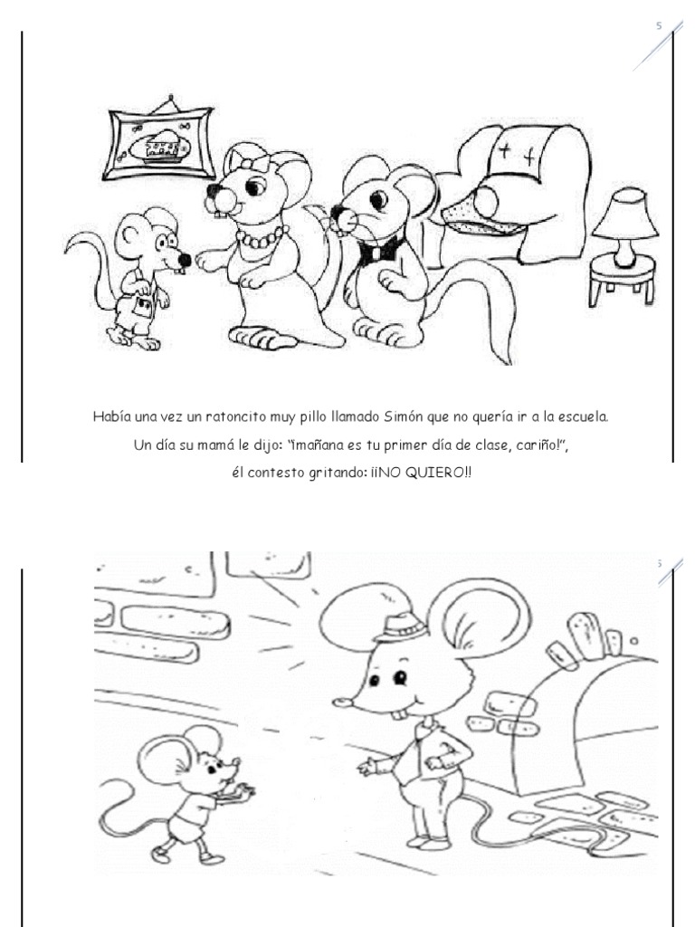Si Llevas Un Ratón A La Escuela, Dibujo Para Colorear Vanesa Diego