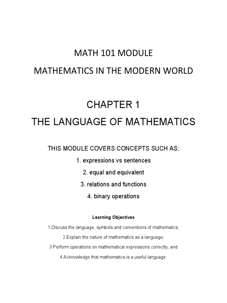 Math 101 Module Mathematics in The Modern World | PDF | Sentence ...