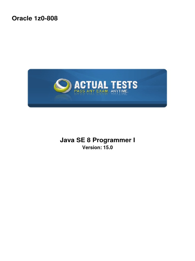 Oracle 1z0-808 | PDF | Method (Computer Programming) | Java ...