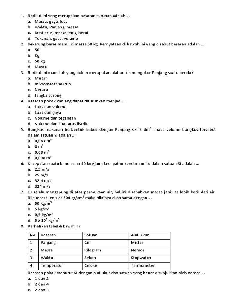 MENGIDENTIFIKASI BESARAN DASAR DALAM FISIKA | PDF