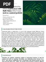 Neem Seed Kernel Extract Production, and Analysis of Pest Infestation ...