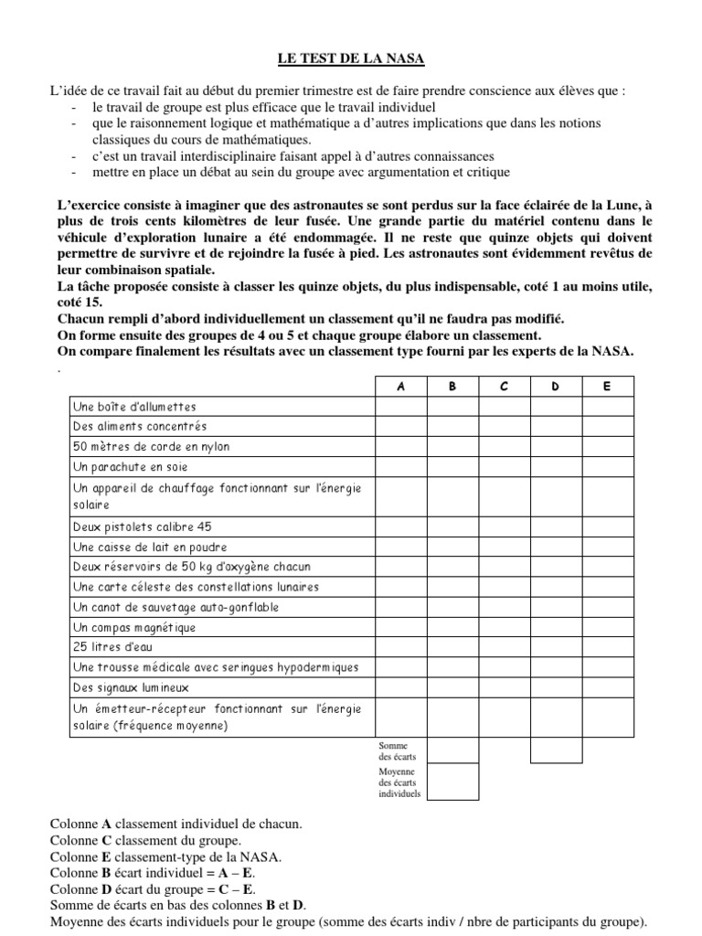 Test de La NASA | PDF | Lune | NASA