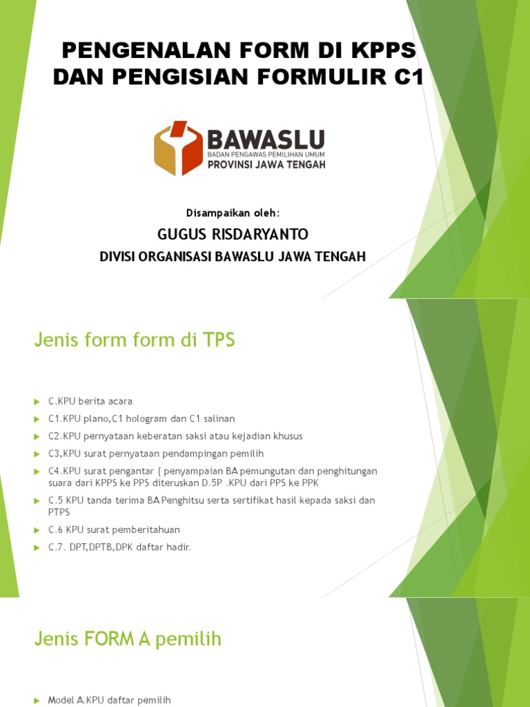 Panduan Pengisian Formulir C1 Pemilu | PDF