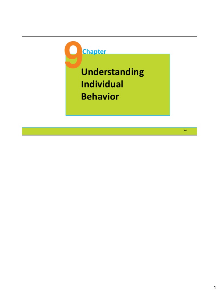 9 Understanding Individual Behavior | PDF | Reinforcement ...