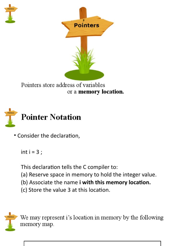 Pointers Store Address Of Variables Or A Memory Location Pdf Pointer Computer Programming