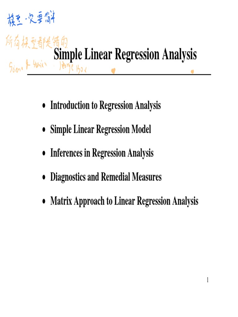 Simple Linear Regression Analysis | PDF | Errors And Residuals | Correlation And Dependence