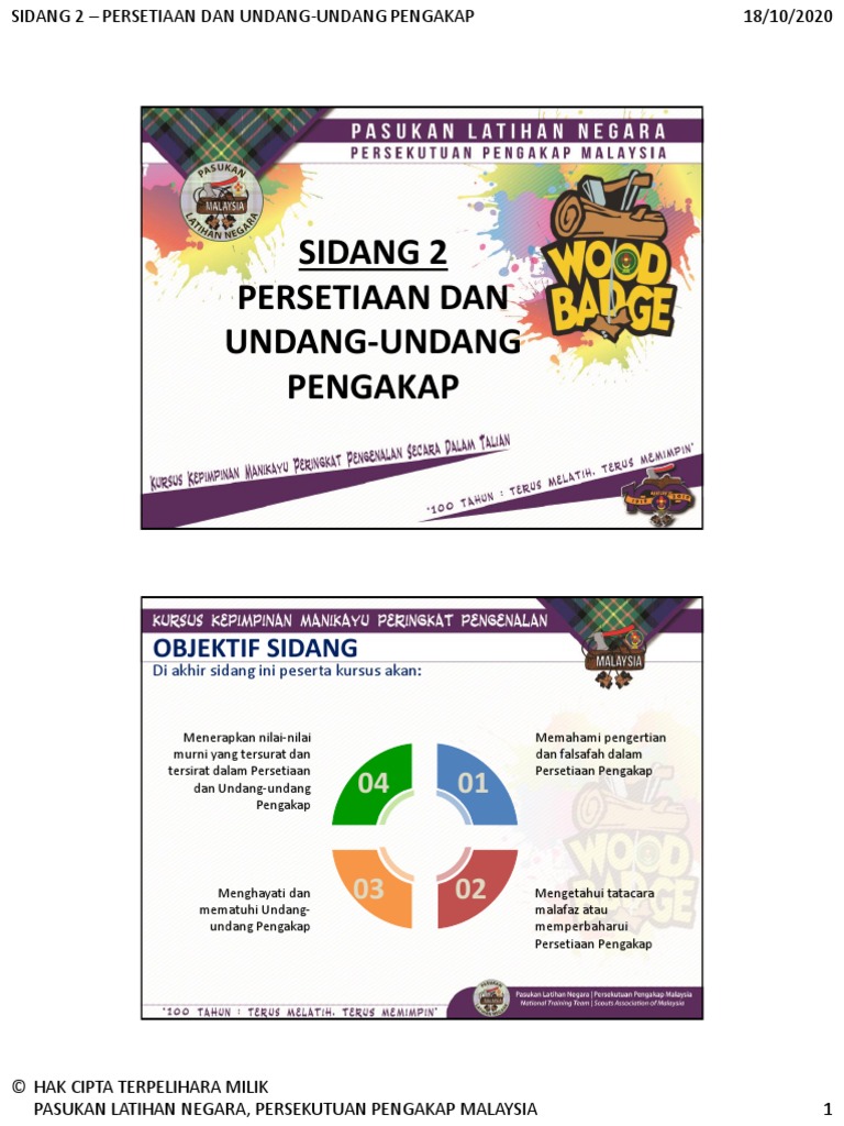 Sidang 2 - Persetiaan Dan Undang Pengakap (Nota) | PDF