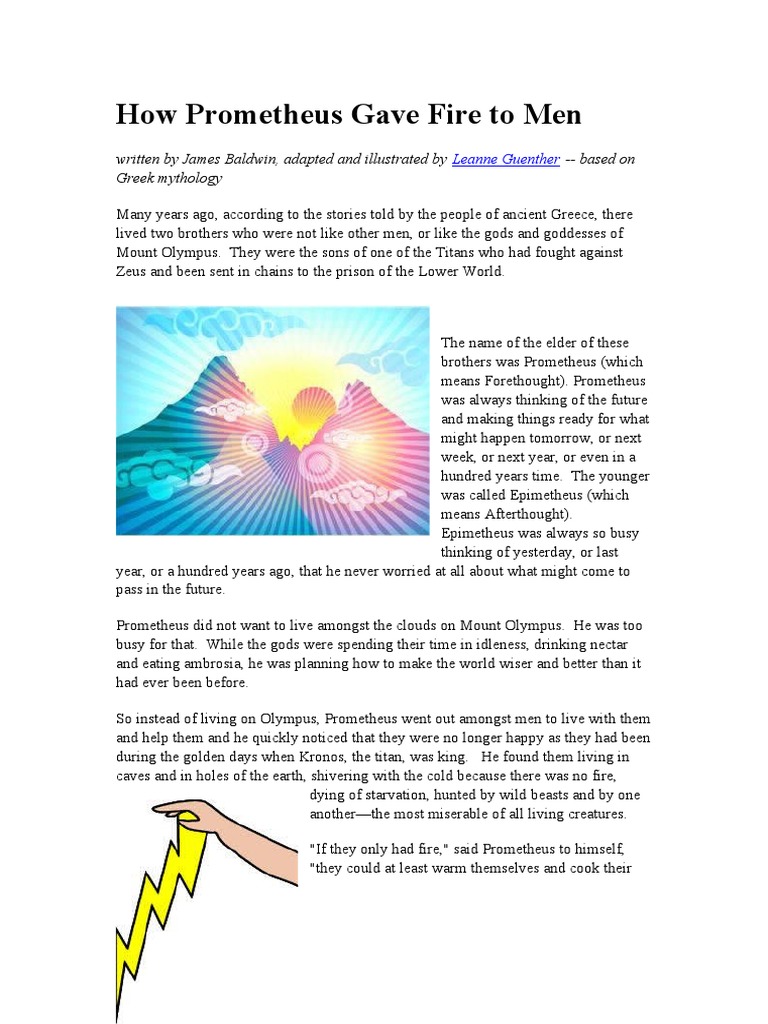 How Prometheus Gave Fire To Men | PDF | Prometheus | Mythology