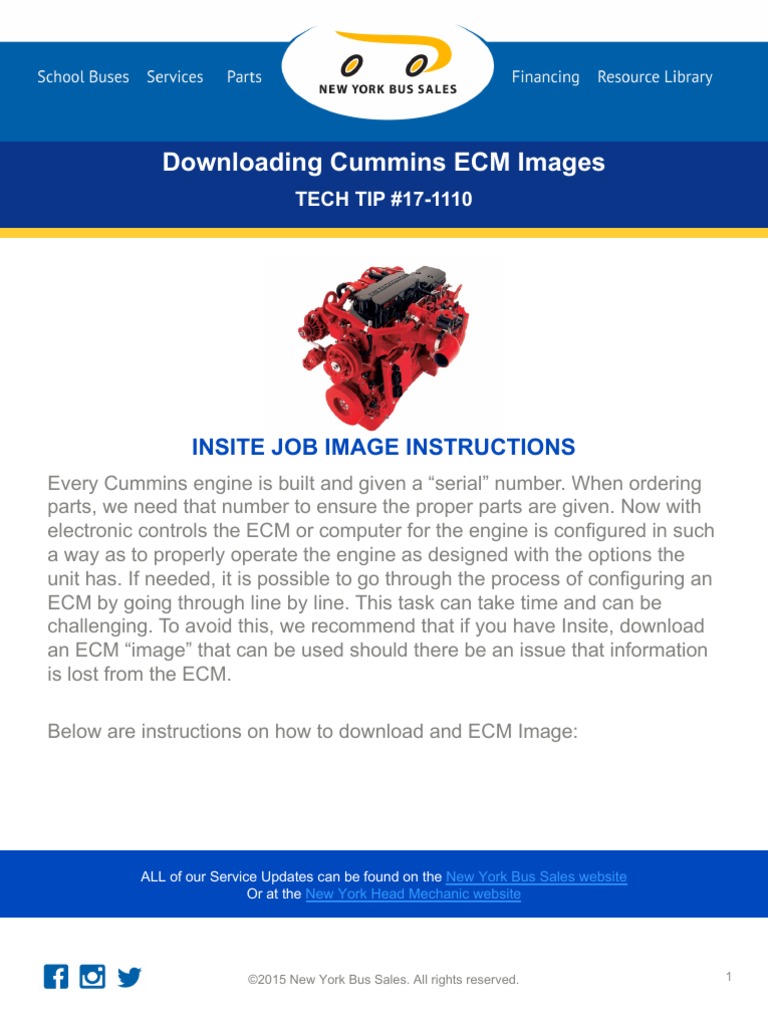 17 1110 Tech Tip Downloading Cummins ECM Images | PDF | Computing