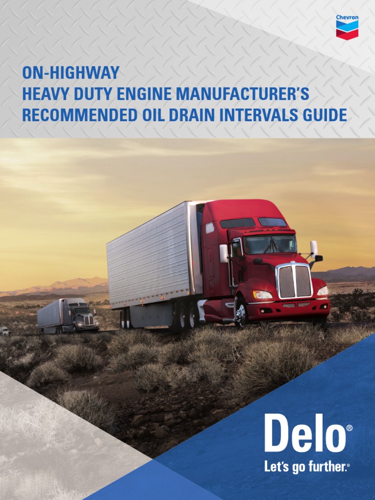 On-Highway Heavy Duty Engine Manufacturer'S Recommended Oil Drain ...