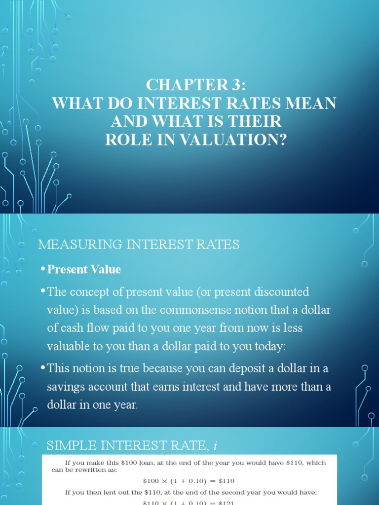Chapter 3 What Do Interest Rates Mean and What Is Their Role in ...