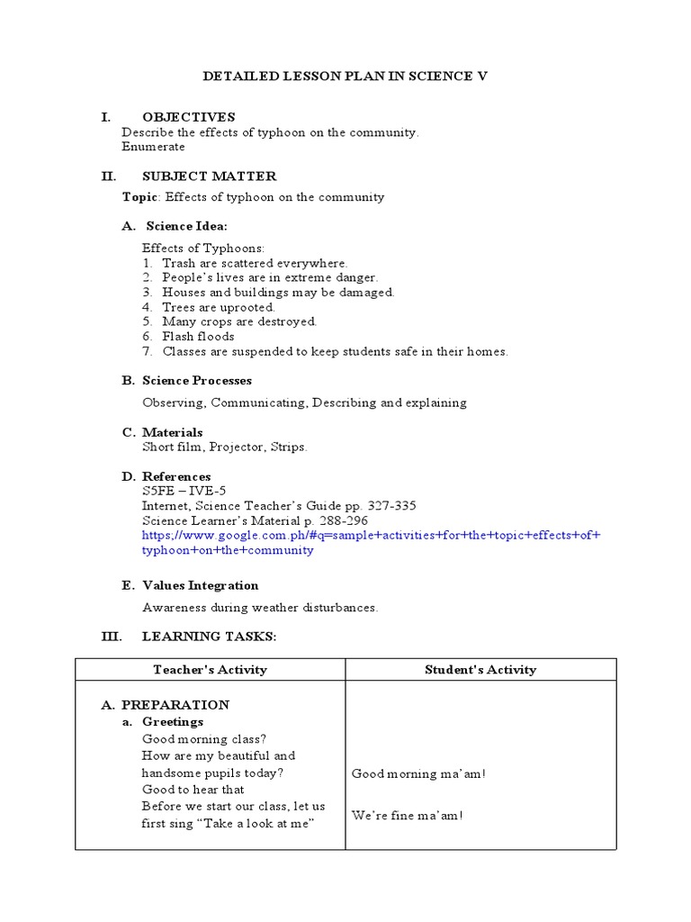 Lesson Plan - Science Vi | PDF | Lesson Plan | Communication